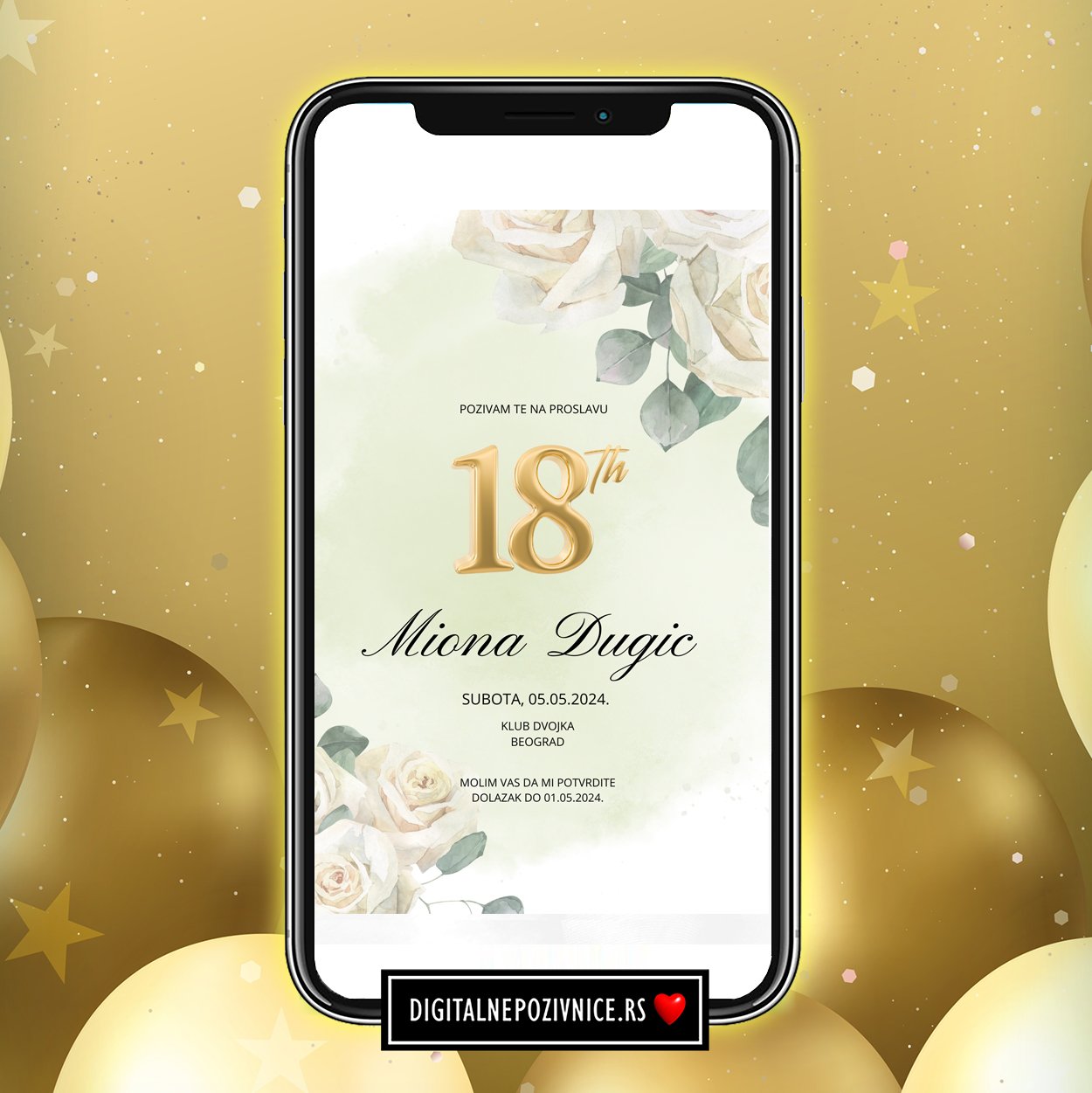 Digitalne pozivnice za 18. Rodjendan | Najveći izbor dizajna ...