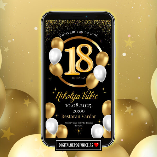 Digitalne pozivnice za 18. Rodjendan | Najveći izbor dizajna | Digitalnepozivnice.rs