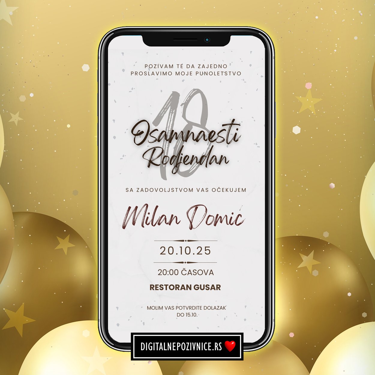 Digitalne pozivnice za 18. Rodjendan | Najveći izbor dizajna ...
